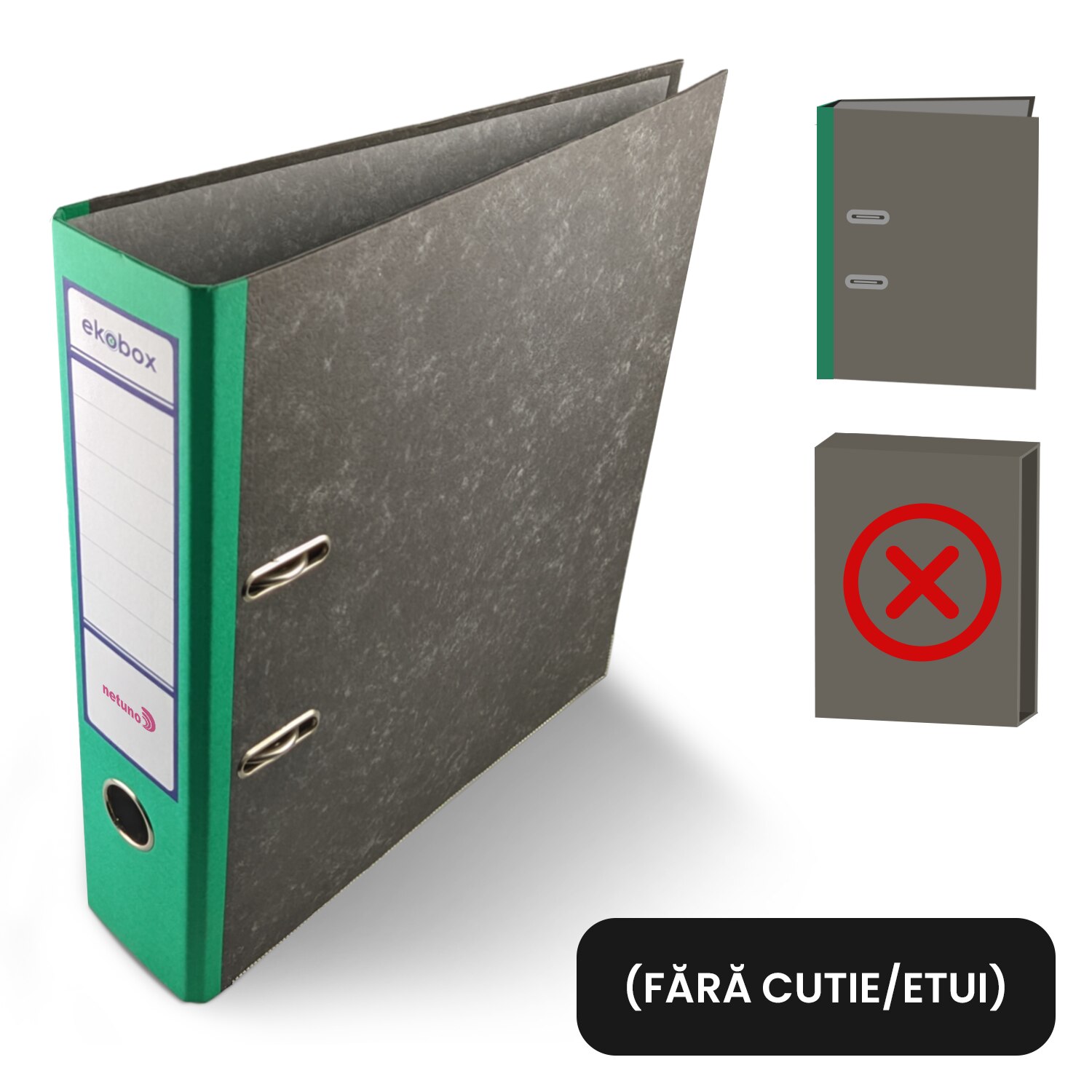 Set biblioraft, Netuno, A4, Ekobox, 75 mm, Fabricat din carton, cu ...