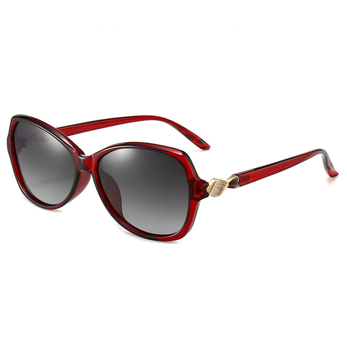 Ochelari de soare eleganti cu seturi de diamante, PC, TAC, Rosu - eMAG.ro