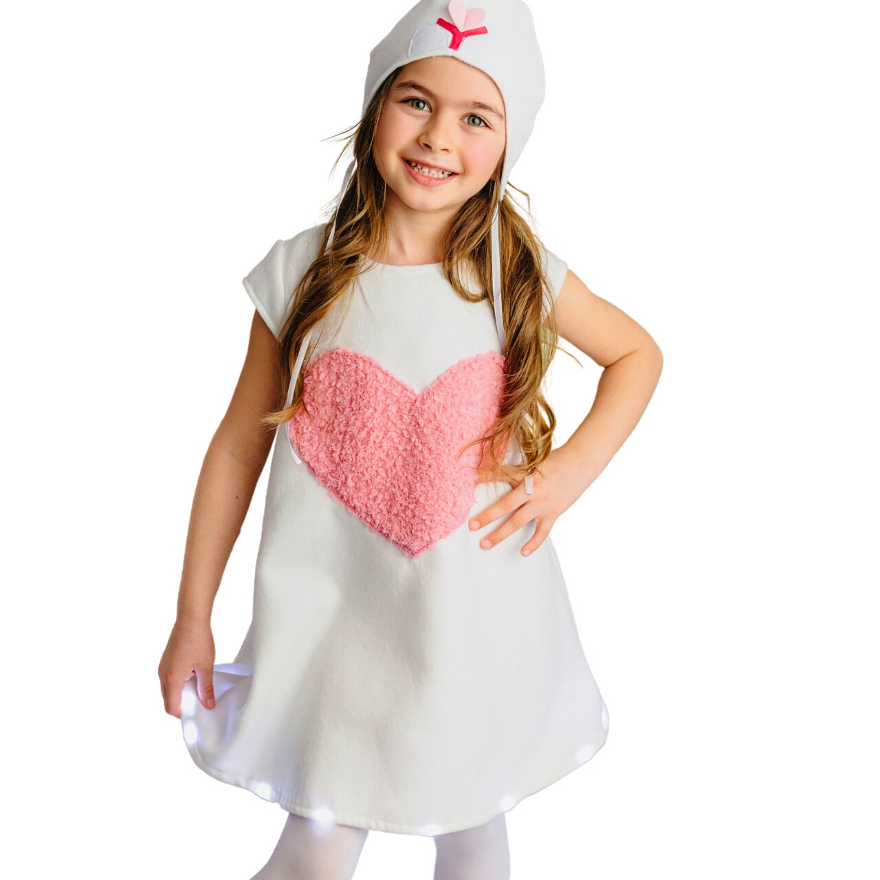 Rochita cu Luminite, cu Inimioara Roz, Alba - eMAG.ro