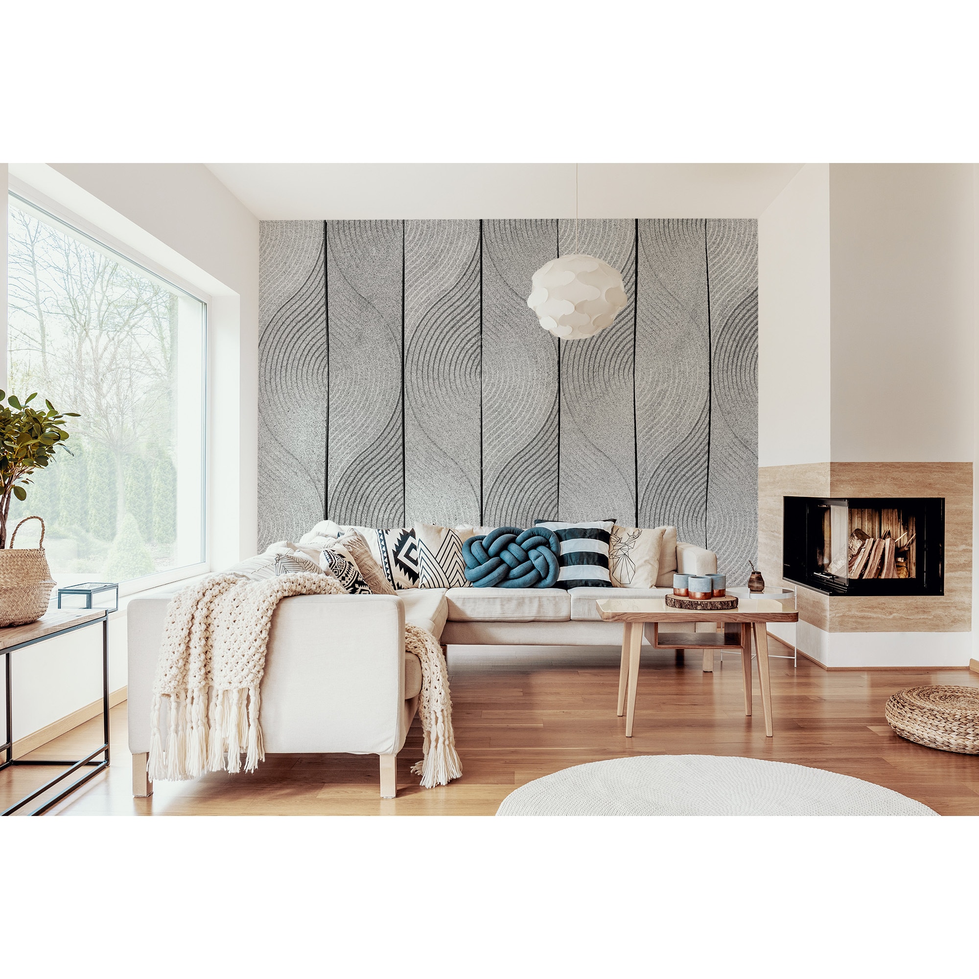 Muralo Fotótapéta Geometriai Minta a Betonon 360cm x 240cm Vlies ...