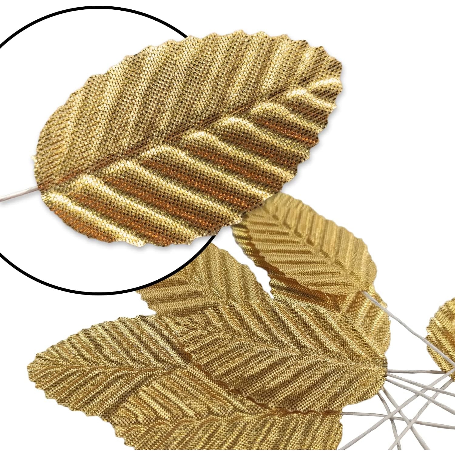 Set 10 Frunze decorative, Neturo, Textil, 30 x 50mm, Auriu - eMAG.ro