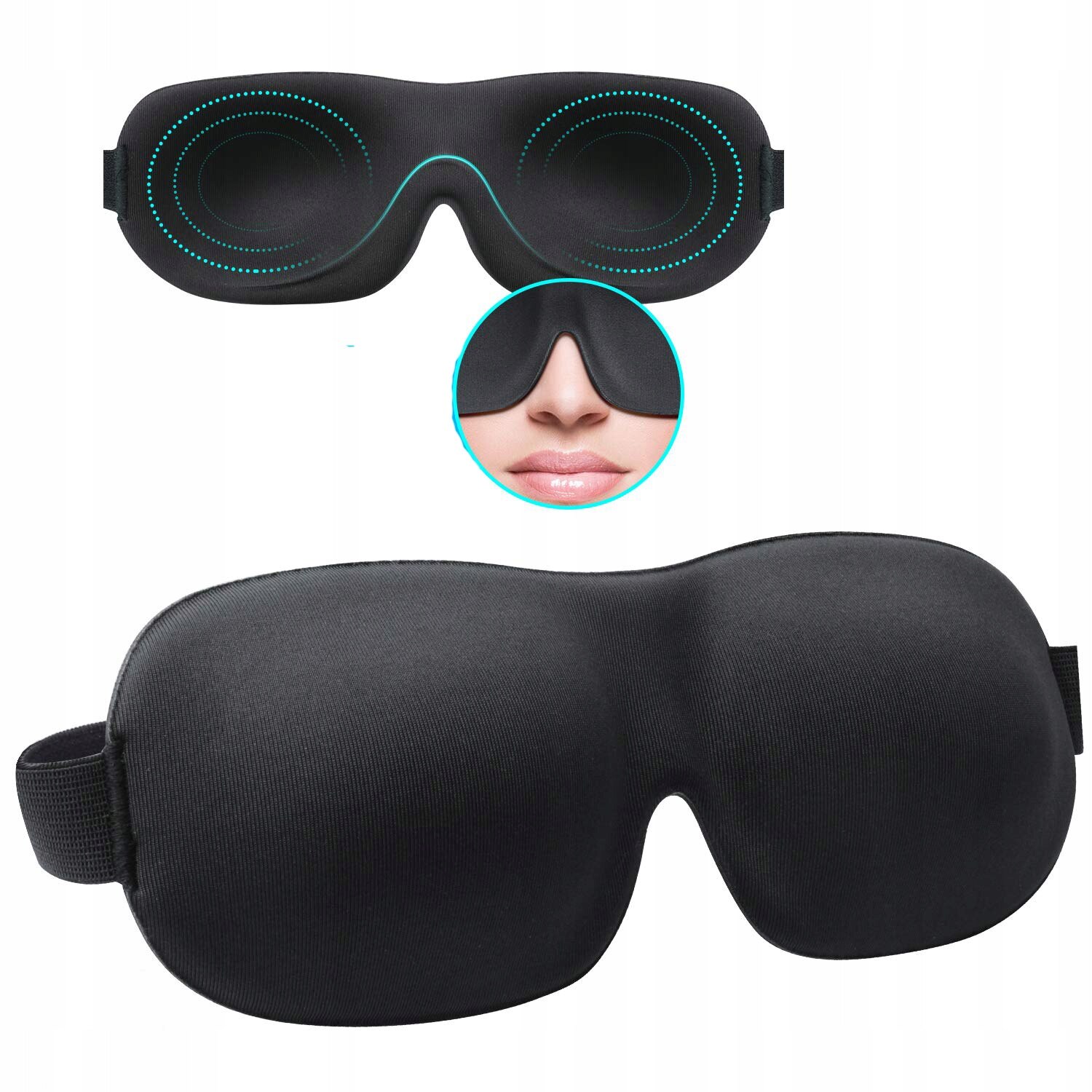 Masca de somn pentru ochi, Mawe, Satin, Negru - eMAG.ro