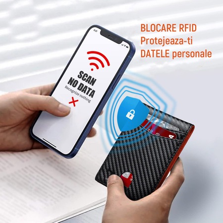 Portofel, barbati, Vaxiuja, protectie carduri, compact, super slim 1 ...