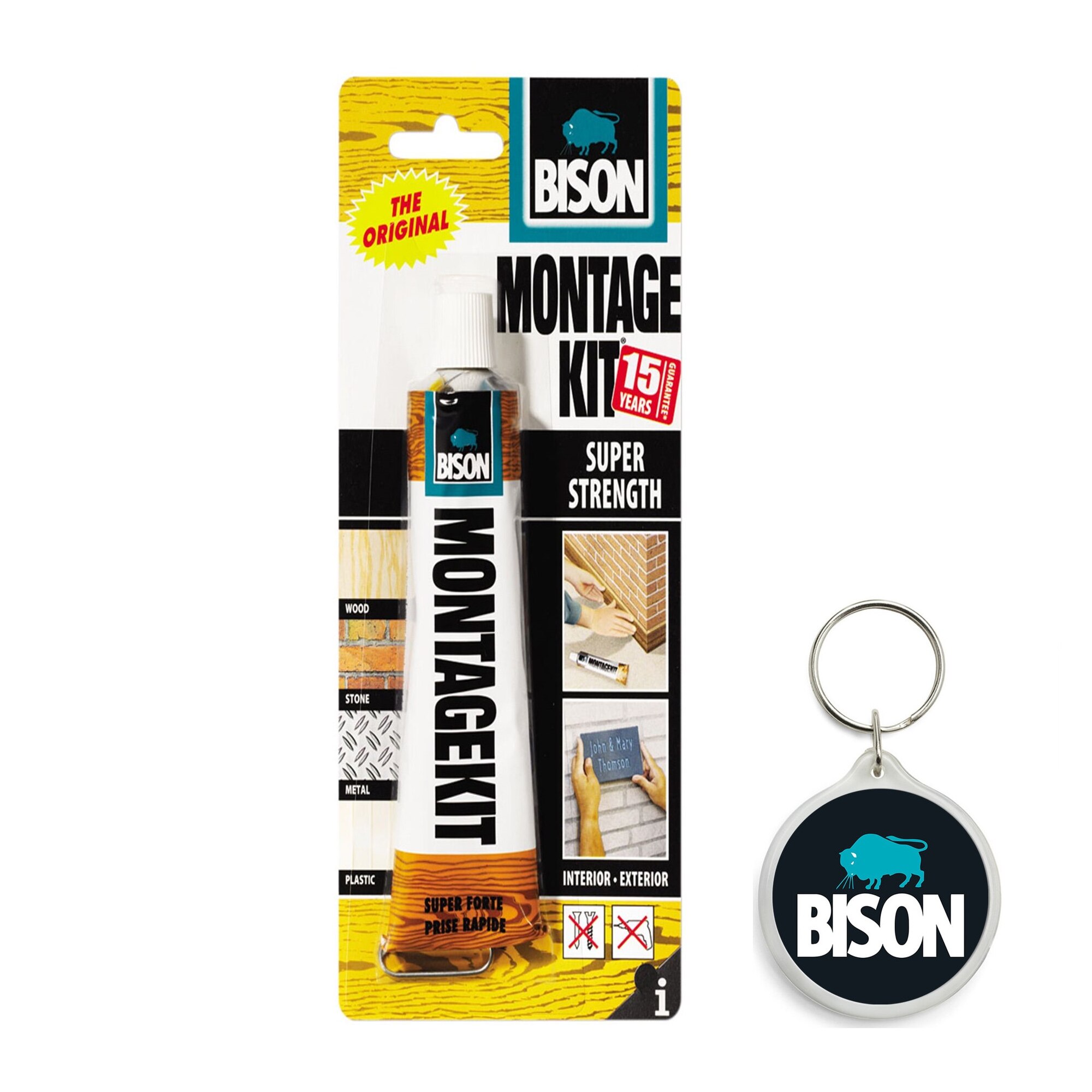 Set adeziv Montage Kit de reparare 125 ml si breloc Bison, bej - eMAG.ro