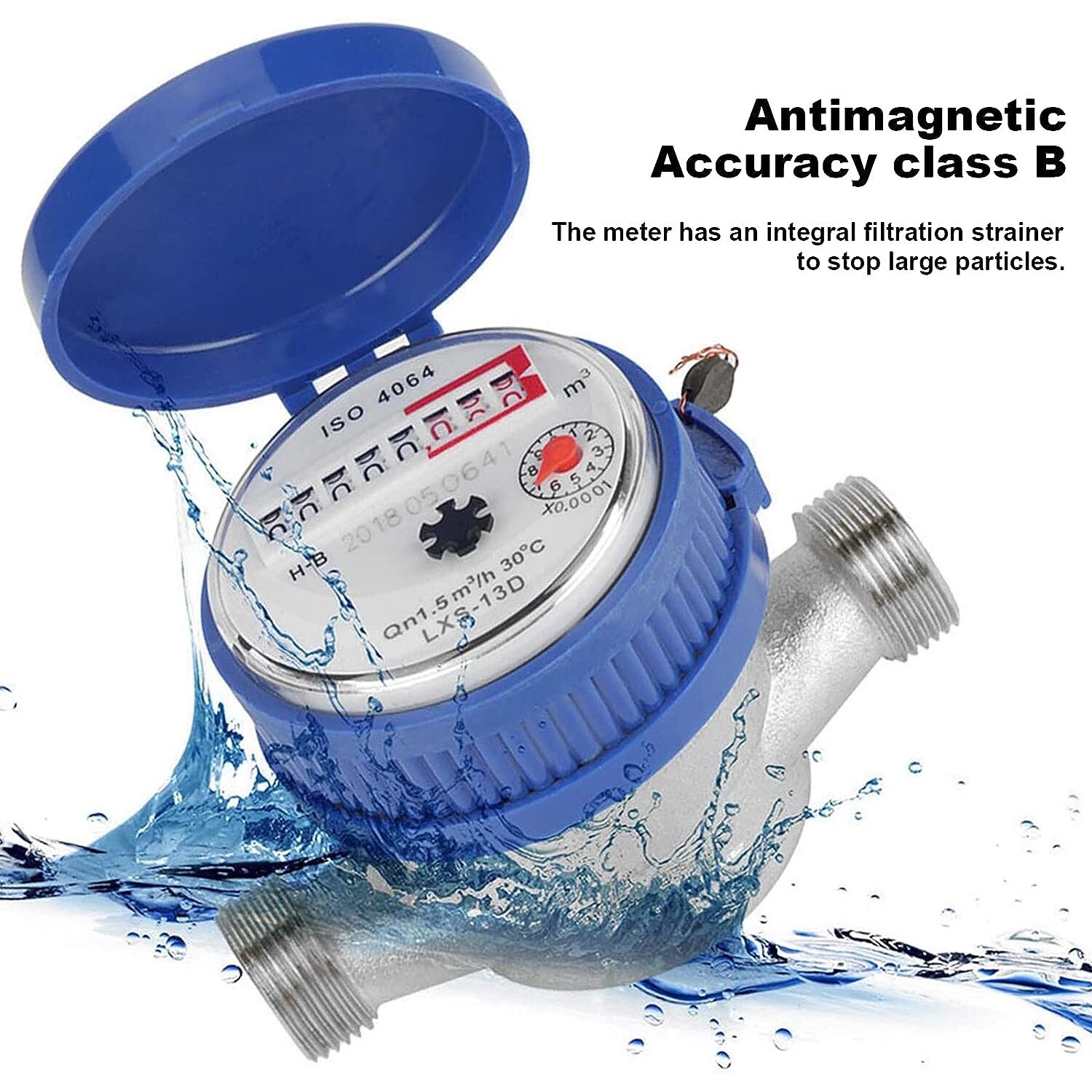 Contor de apa rece, Fier, 15 mm 1/2 inch, Argintiu - eMAG.ro