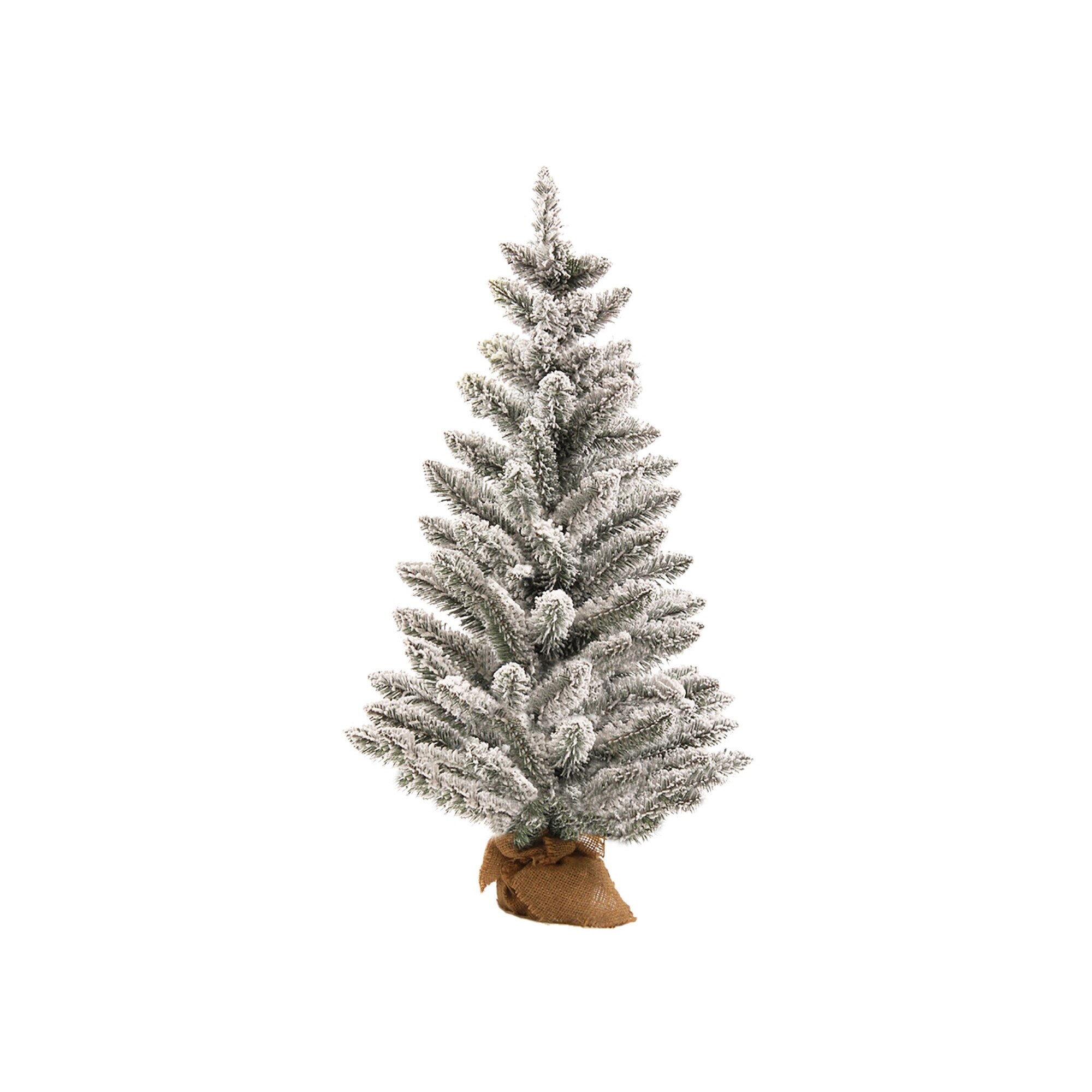 Brad cu zapada in ghiveci de Craciun, PVC, 75 cm, Verde/Alb - eMAG.ro