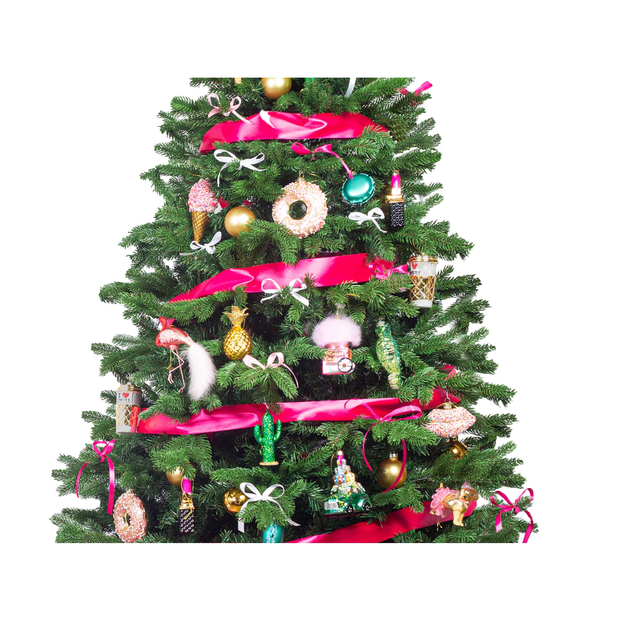 Brad de Craciun decorat, 210 cm, Multicolor - eMAG.ro