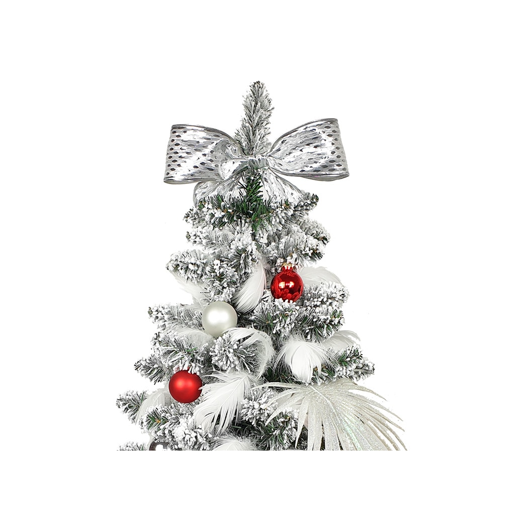 Set 41 ornamente brad, Plastic/Textil/Sticla, Rosu/Alb/Argintiu - eMAG.ro