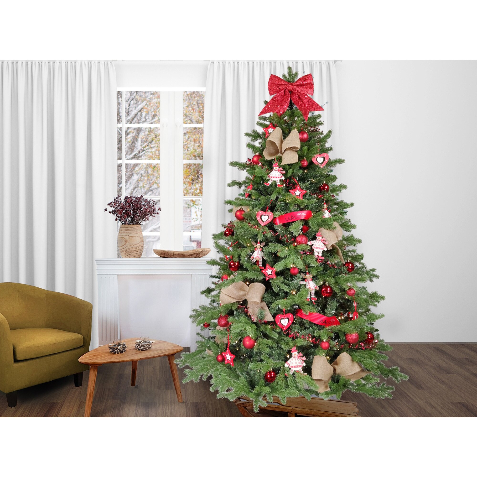 Украсена коледна елха, 150 см, многоцветна - eMAG.bg