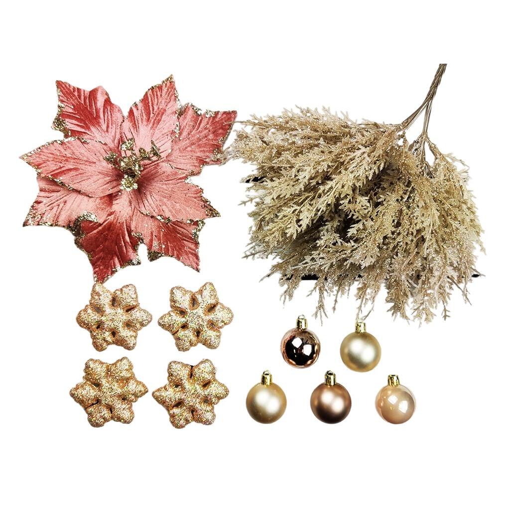 Set 25 ornamente de brad, Plastic/Textil, 4 modele, Multicolor - eMAG.ro