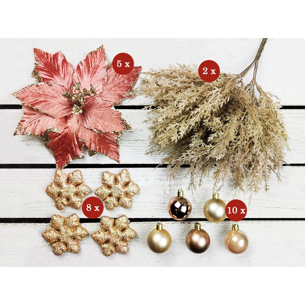 Set 25 ornamente de brad, Plastic/Textil, 4 modele, Multicolor - eMAG.ro