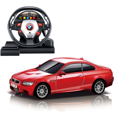 Masinuta RC pentru copii, cu telecomanda, BMW M3, scara 1:18, rosu ...