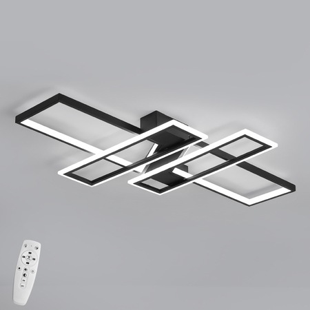 Led Candelabru De Plafon, Goeco, Dreptunghiular, Negru, 46w, 120 * 80 ...