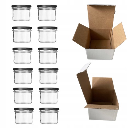 Borcan de sticla pentru 12x lumanari TO-235ml + 12x cutie de carton ...