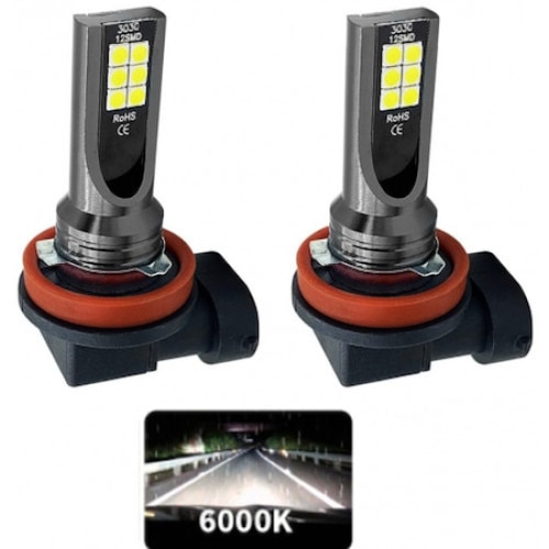 Set de 2 becuri led Xentech Light H8 H9 H11 12 SMD 3030 12V - eMAG.ro