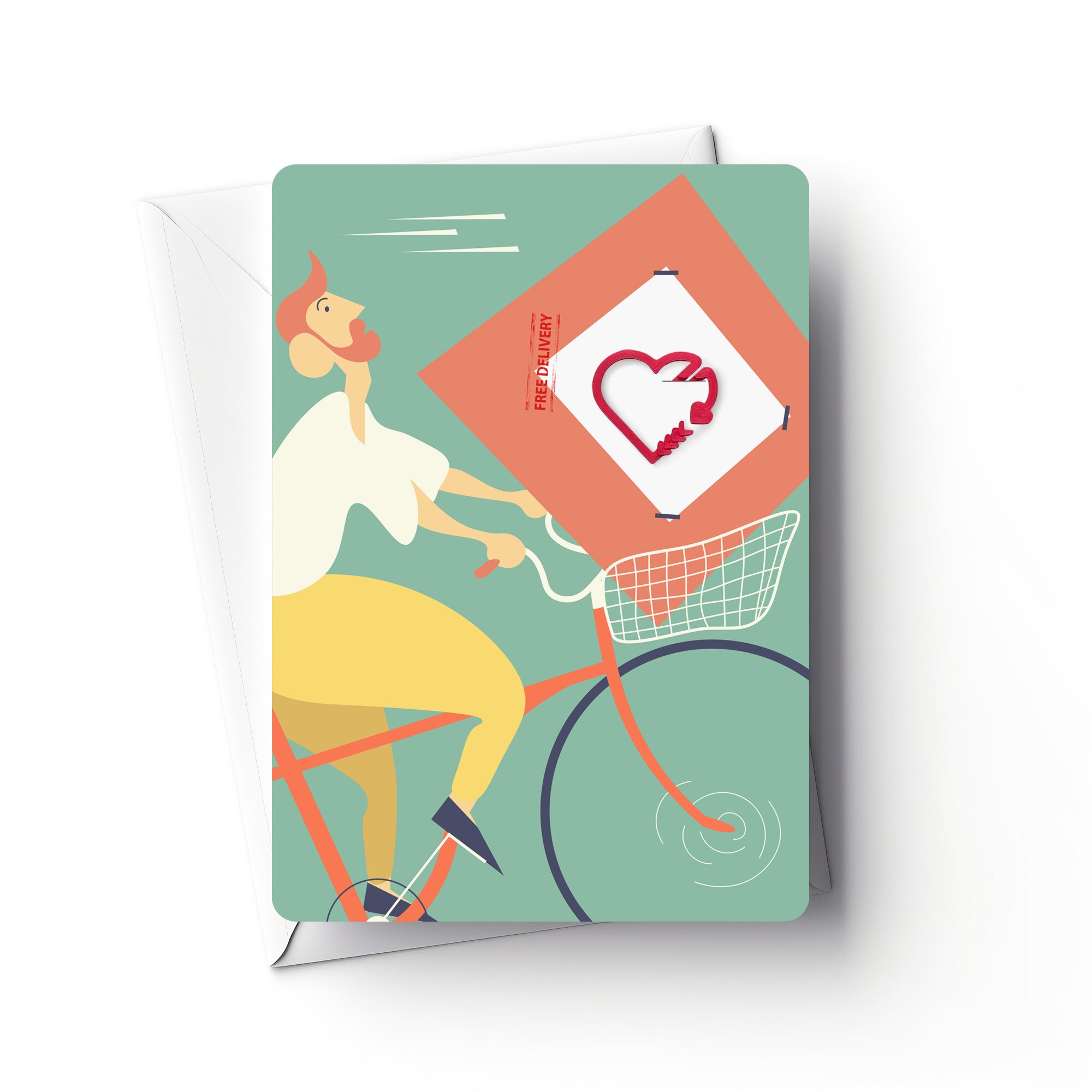 Felicitare Bike boy cu semn de carte sageata inima rosie - eMAG.ro