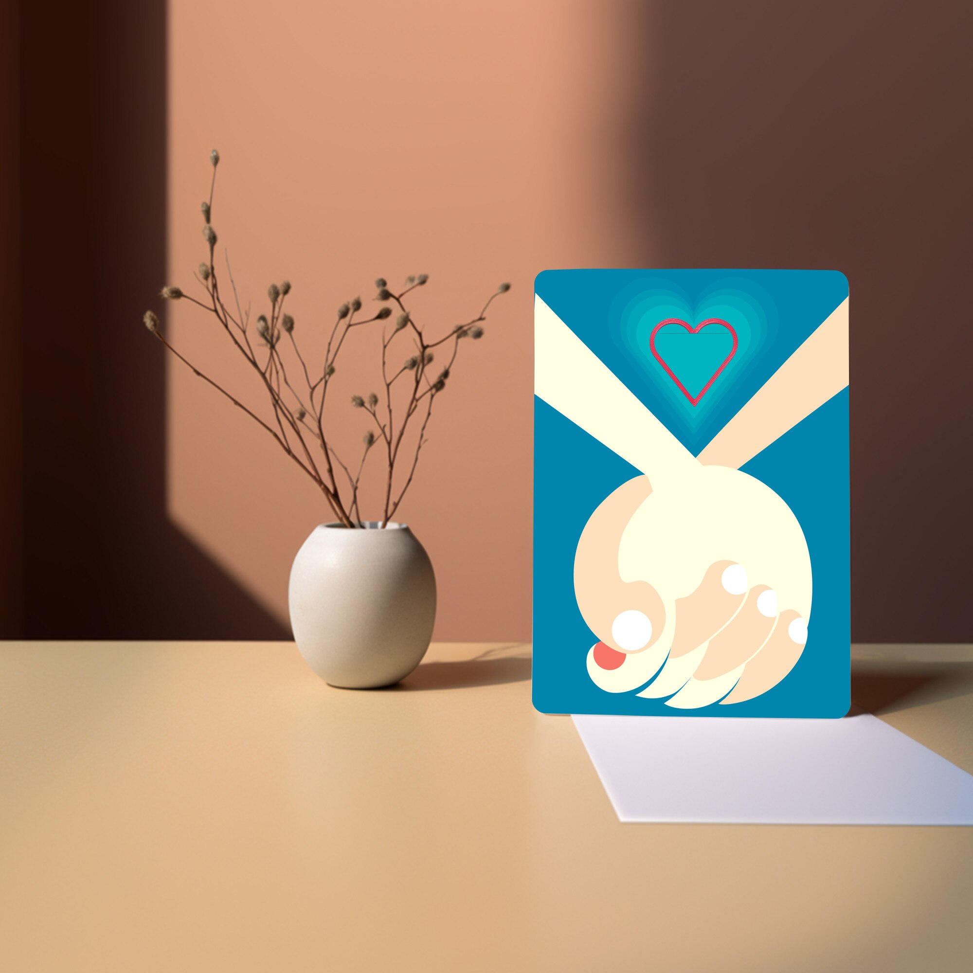 Felicitare Holding hands cu semn de carte inima rosie - eMAG.ro