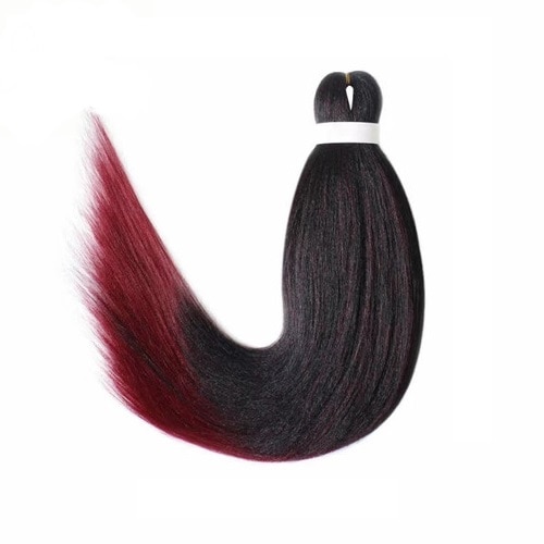 Extensii de par codite Afro pentru impletituri, Negru - Rosu ombre, Pre ...