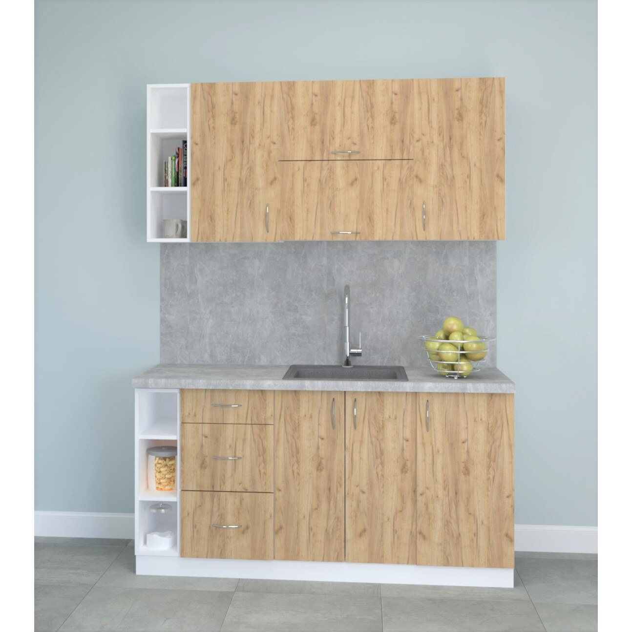 Corp superior de bucatarie Sani Modest B-20 cm 20x72cm Alb - eMAG.ro