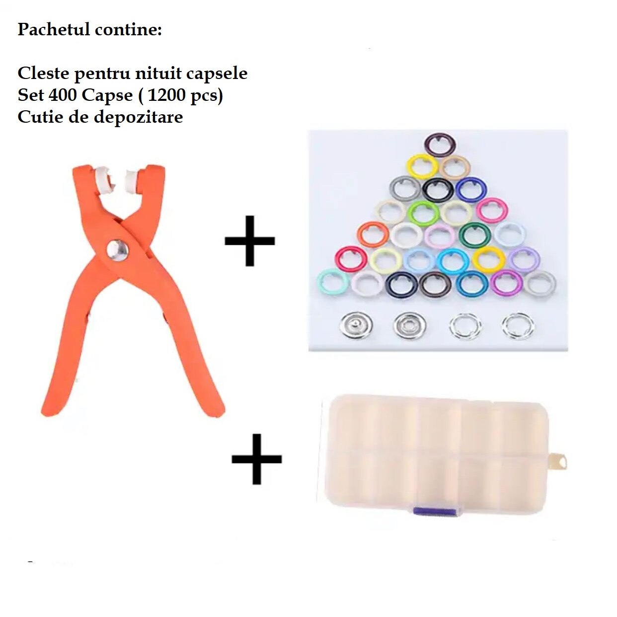 Set 400 capse metalice, Colorate - eMAG.ro