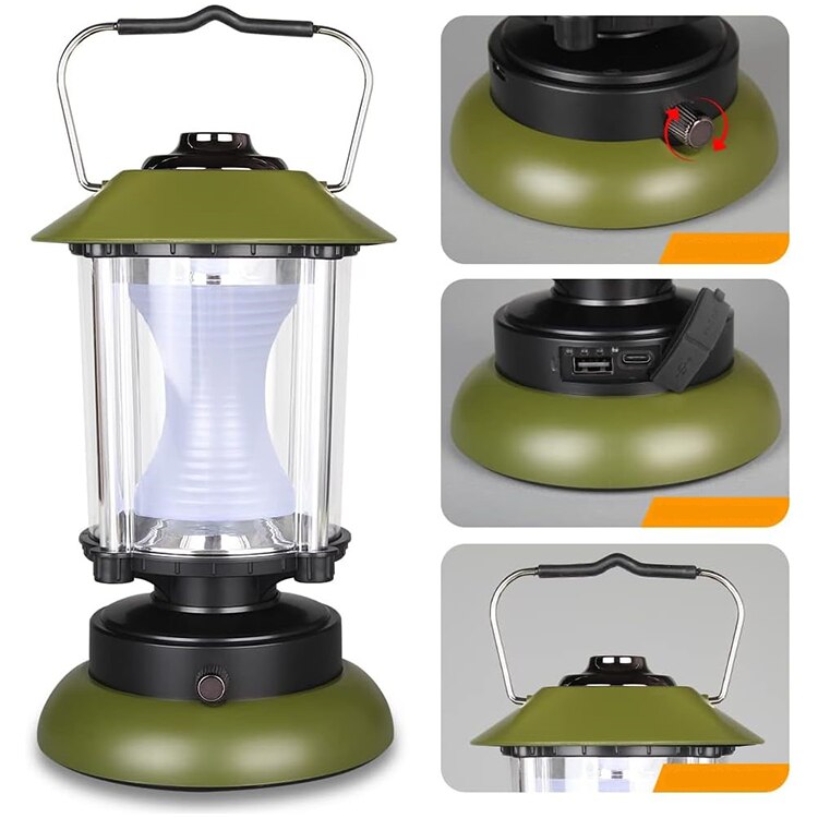 Lampa tip felinar LED ZD261, USB, 3 moduri, verde - eMAG.ro