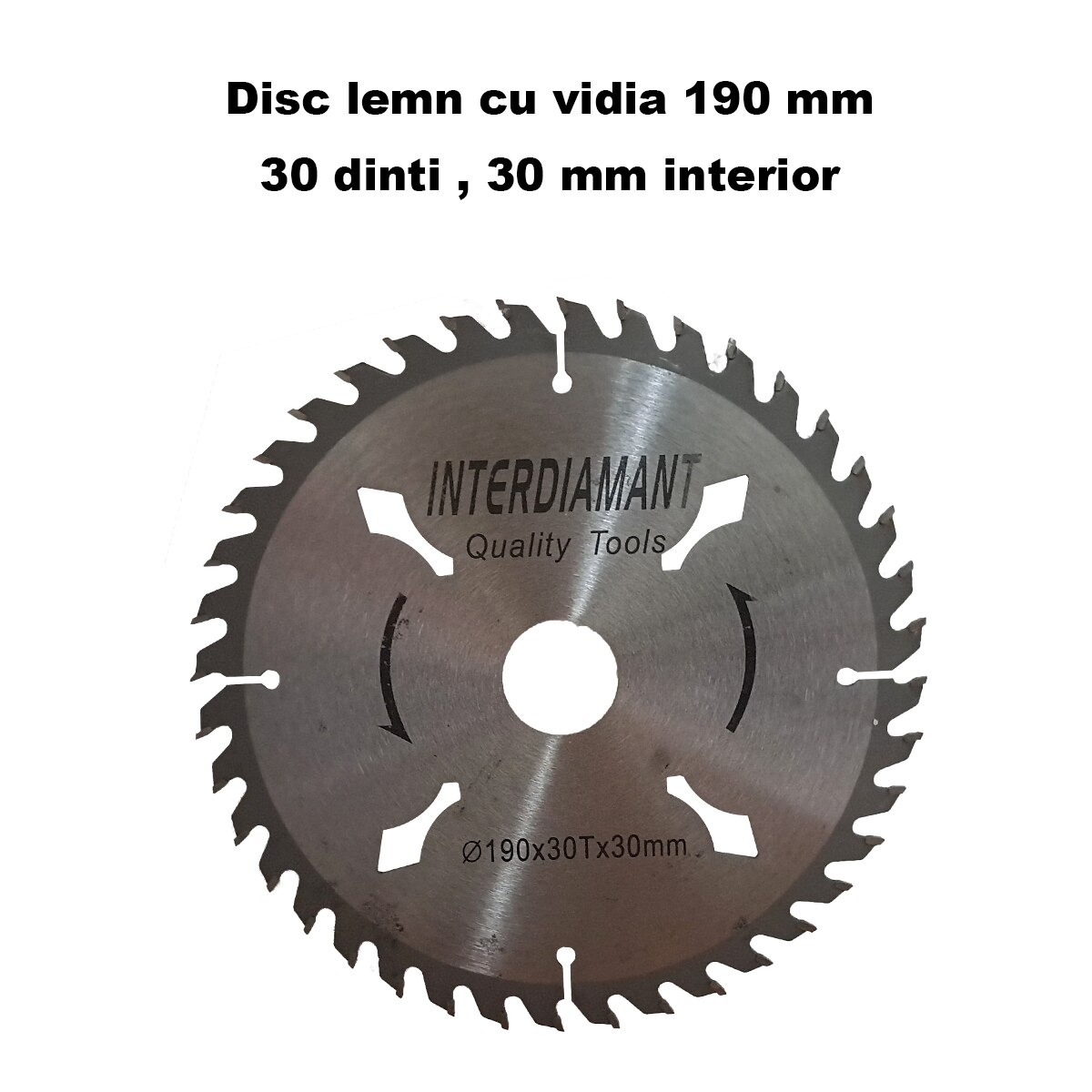 Disc cu vidia pentru flex, taiere lemn, diametru 190 mm, 30 dinti ...