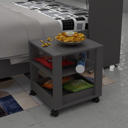 Masuta Cu Rotile Clarity, Gri Wolfram, 40 x 47,2 x 41,6 Cm - eMAG.ro