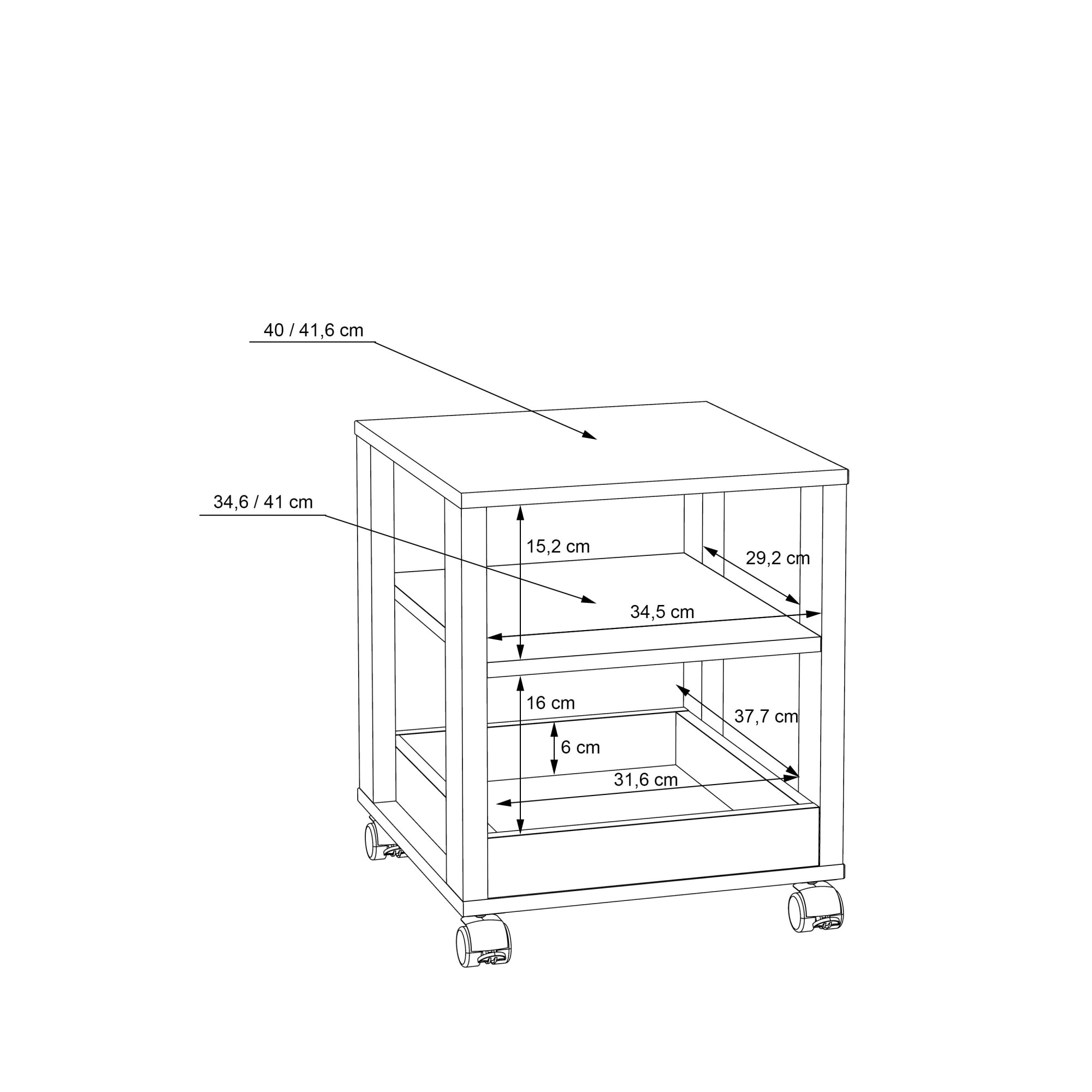 Masuta Cu Rotile Clarity, Gri Wolfram, 40 x 47,2 x 41,6 Cm - eMAG.ro