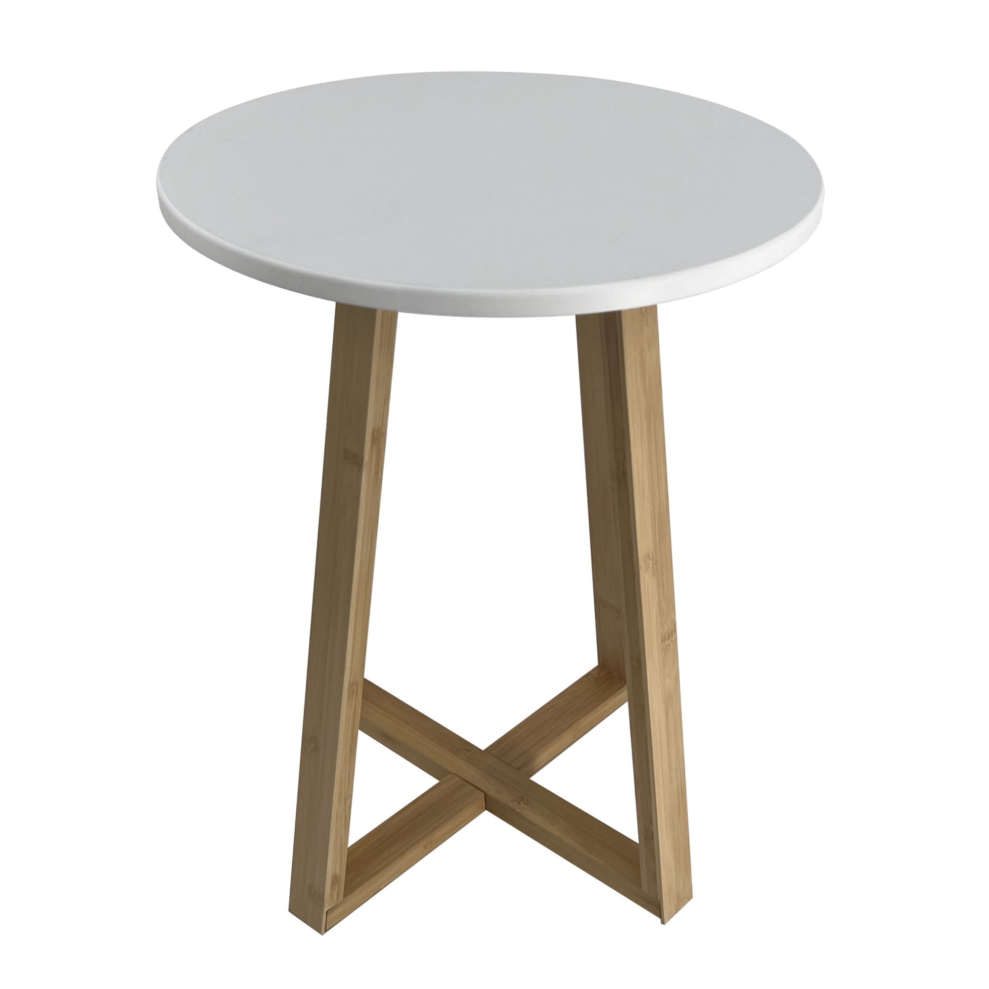 Masuta cafea MMB Bambus, alba, 40 x 40 x 50 cm - eMAG.ro