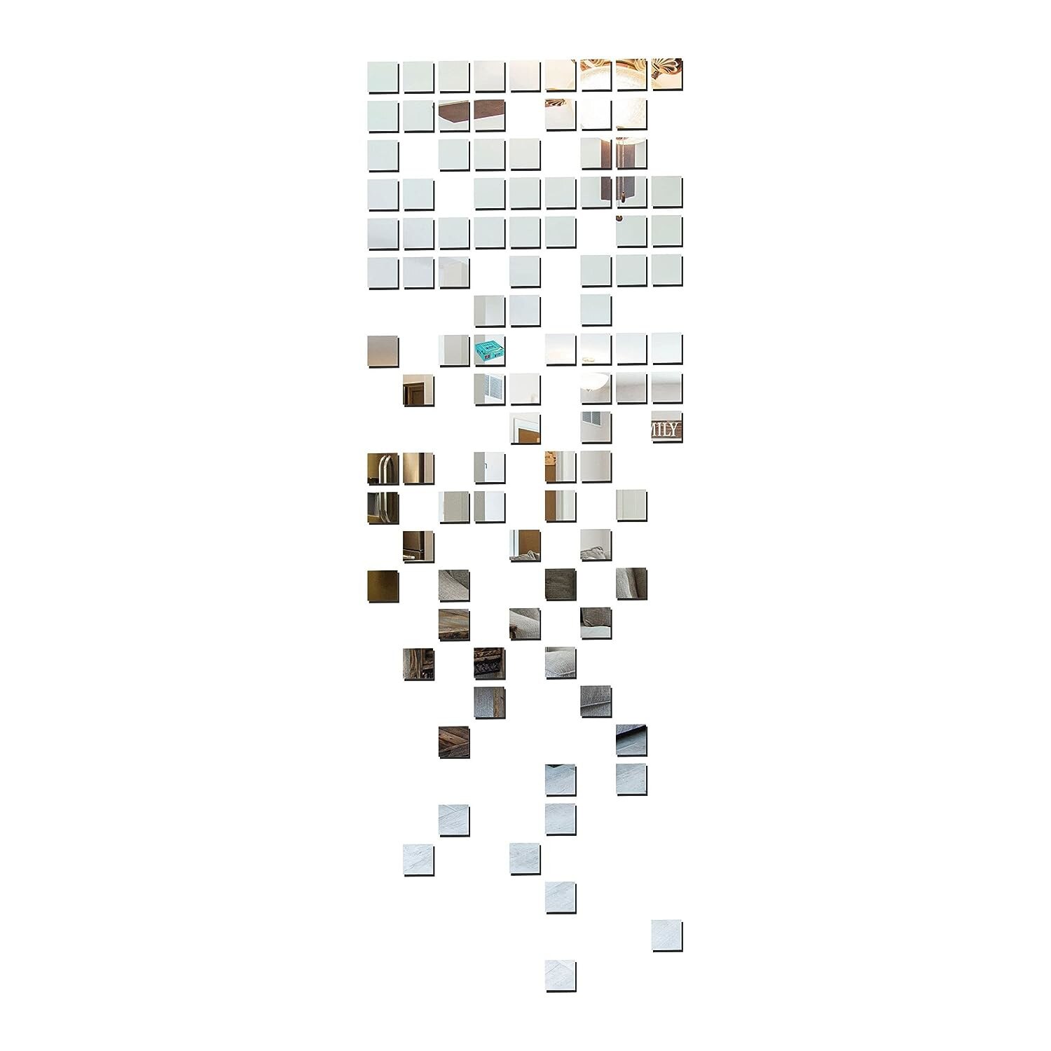 Комплект 100 квадратни акрилни огледала 4 х 4 см, магазин Alexa - eMAG.bg