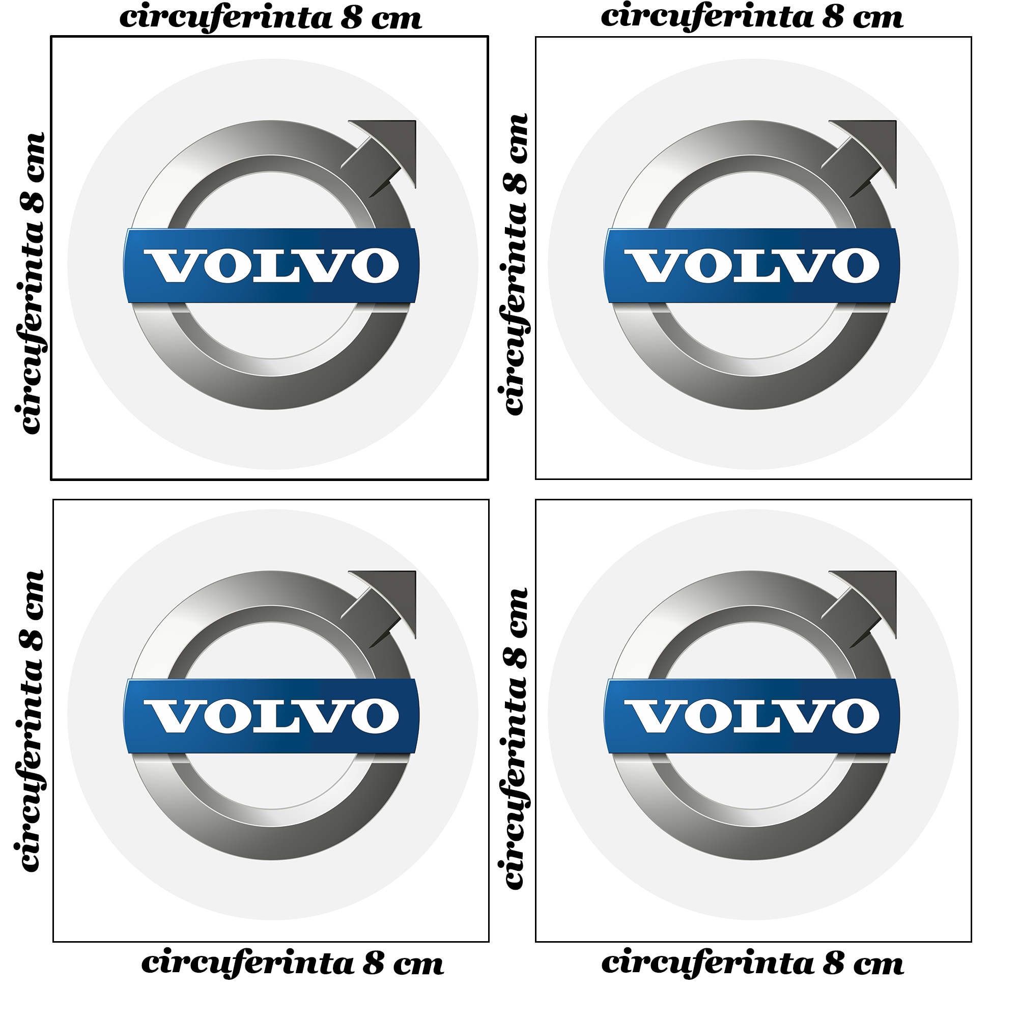 Set 4 stickere decorative pentru perete, auto si geam Volvo, autocolant ...