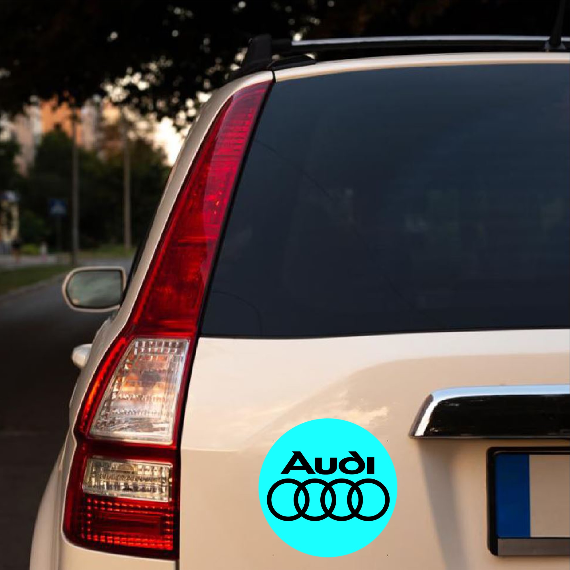 Set 4 stickere decorative pentru perete, auto si geam Audi, autocolant ...