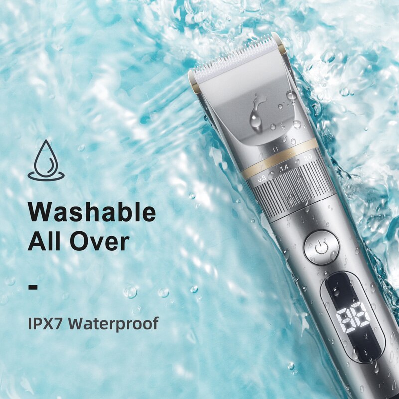 Професионален тример за брада и коса, LXNZUHN, USB презареждаем, 18.5×4.5 см, Star grey - eMAG.bg