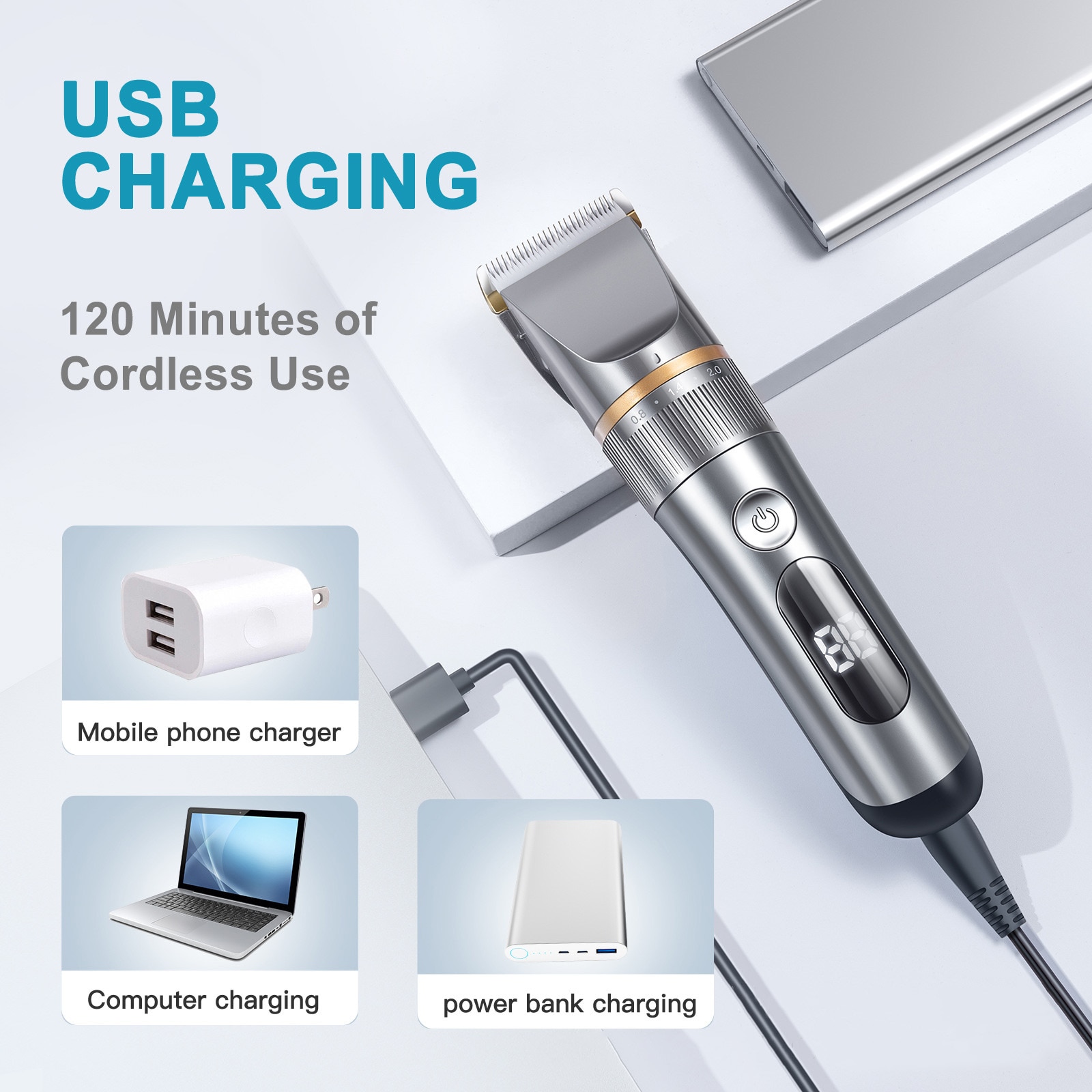 Aparat de tuns barba si parul profesionala, LXNZUHN, Reincarcabil prin ...