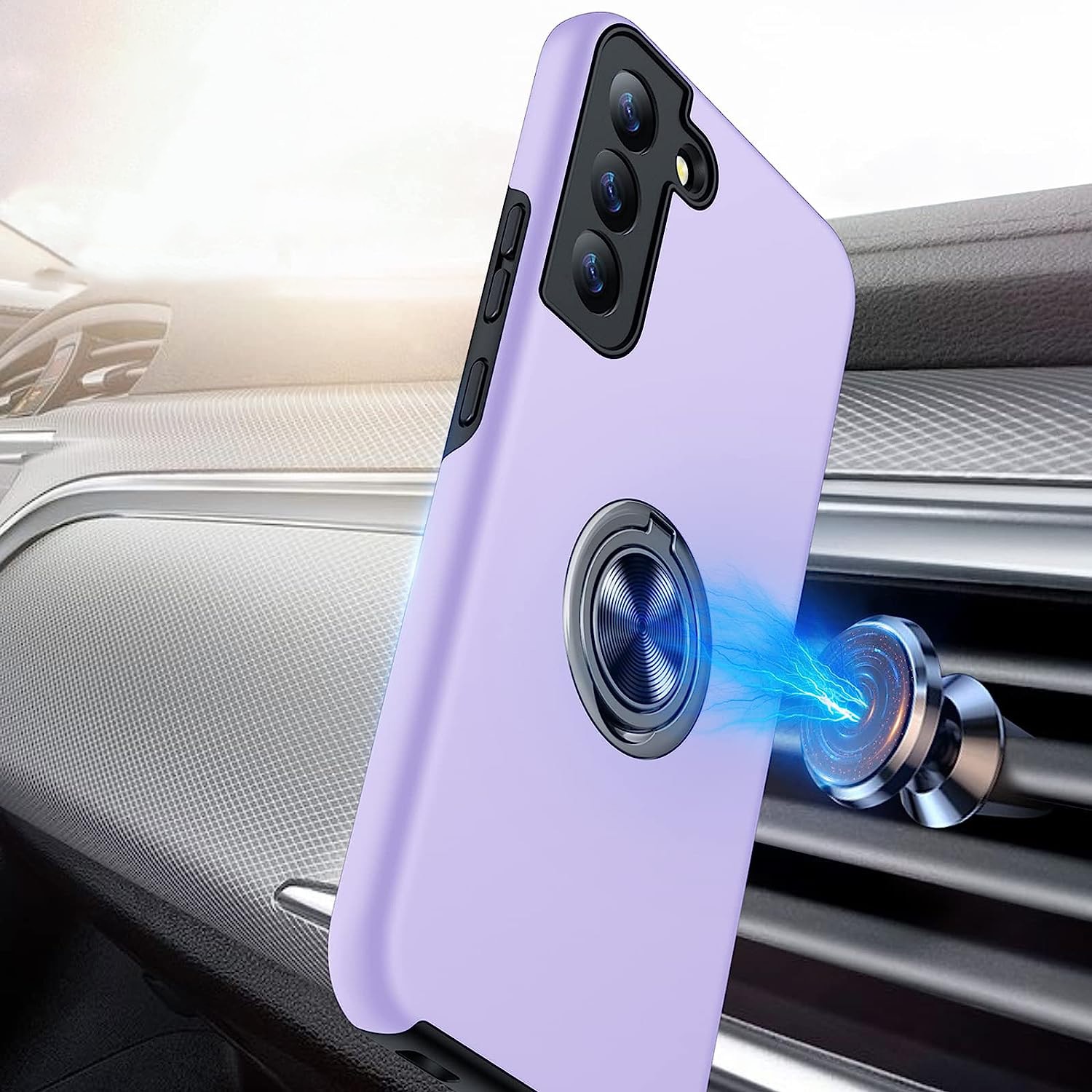 Калъф за Samsung Galaxy S22, въртящ се на 360° пръстен и стойка, Anti ...
