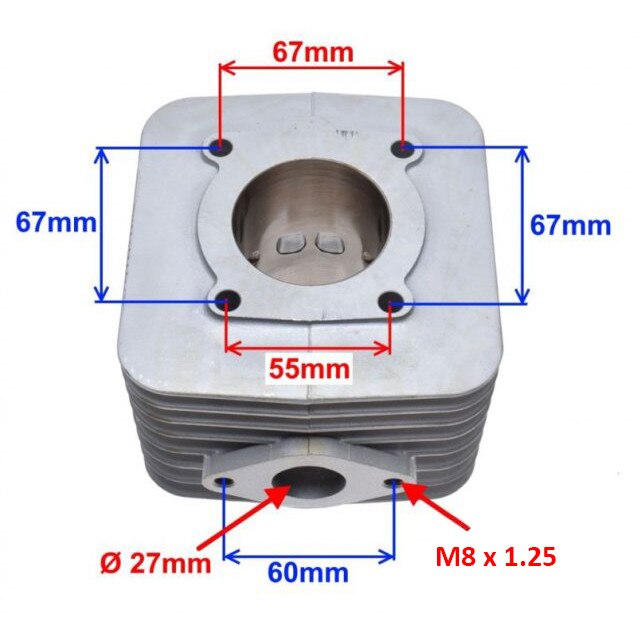 Set motor Piaggio 125,2T, diametru cilindru 55mm, nicasil - eMAG.ro