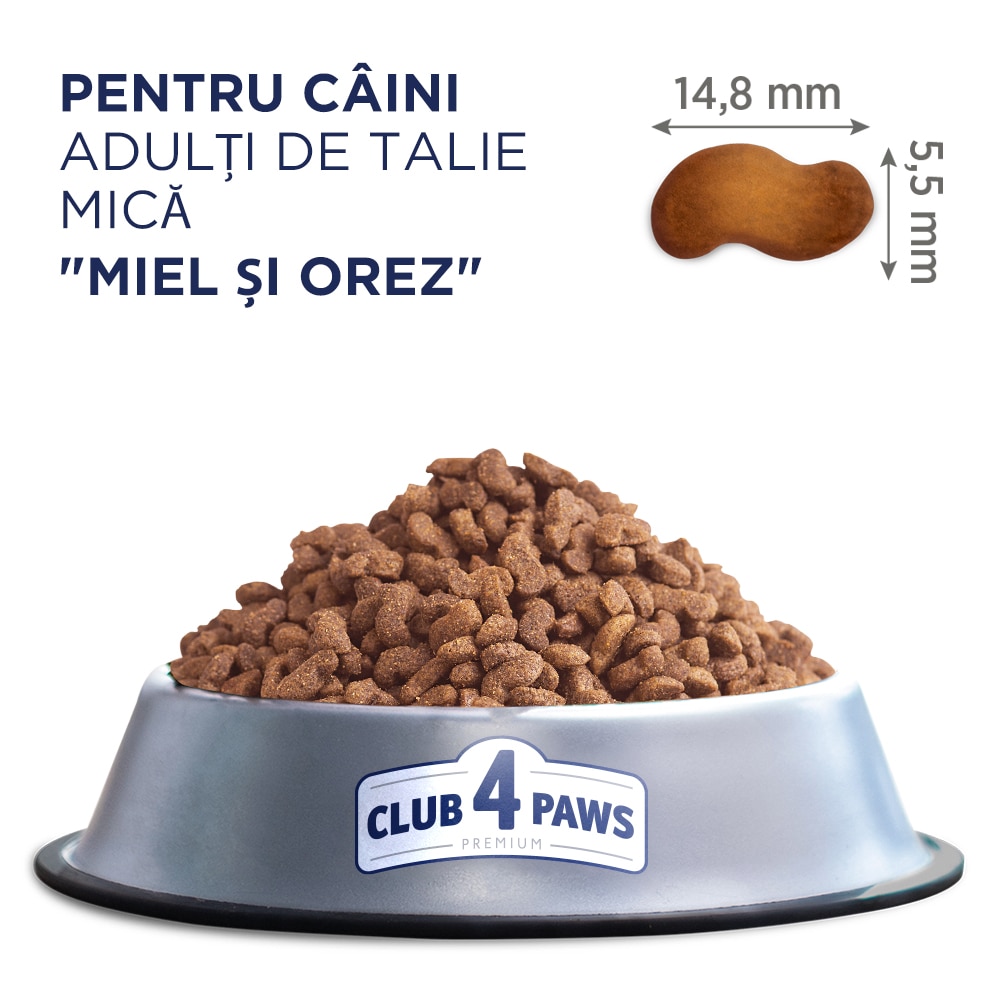 Hrana uscata completa pentru caini adulti de talie mica Club 4 Paws ...