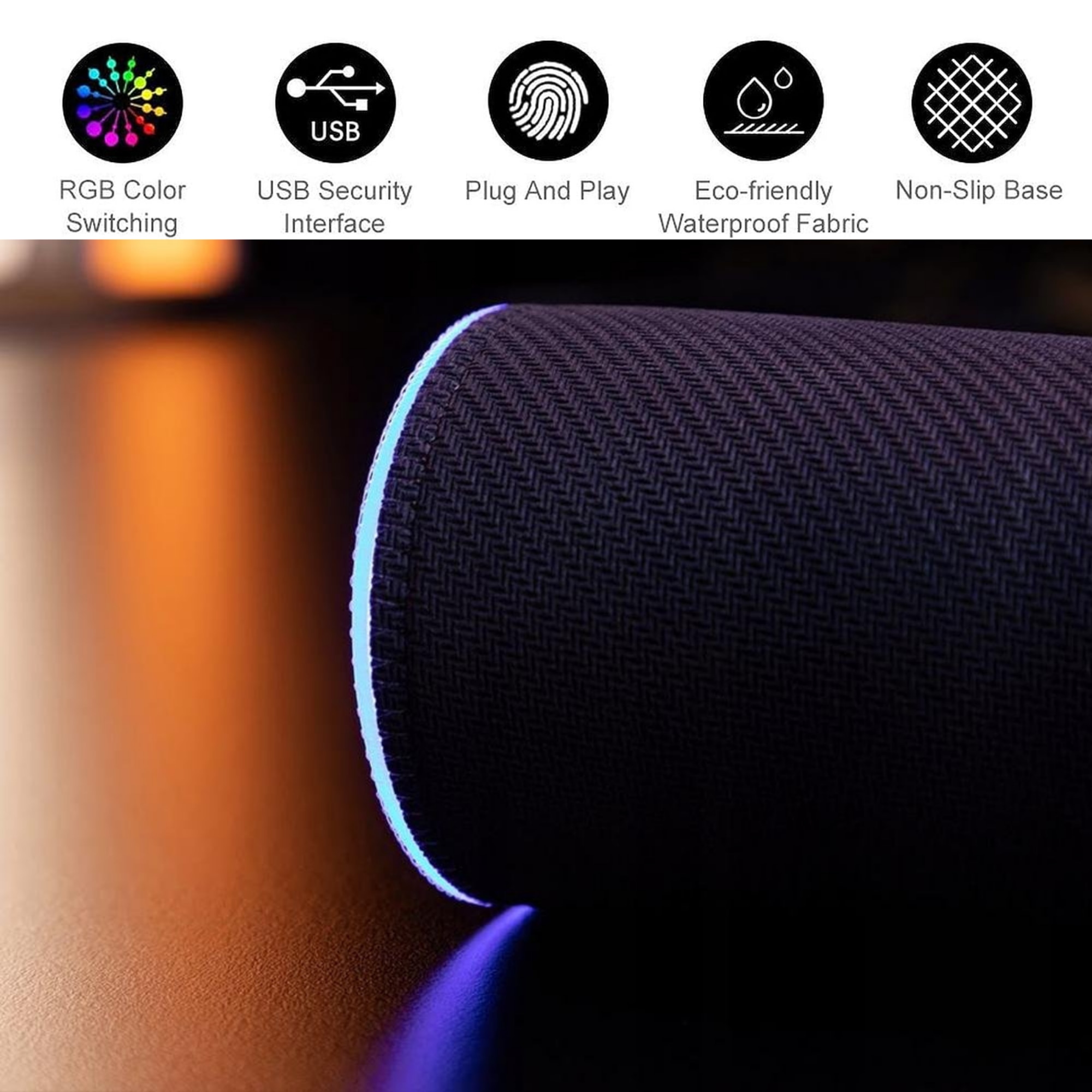 MousePad cu Iluminare RGB - Design harta lumii, Dimensiuni Generoase ...