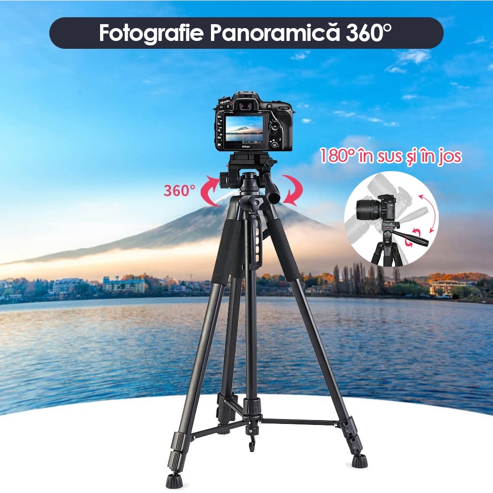 Trepied Foto Telescopic, BYONDSELF®, 58-170cm, Pentru Camera Foto ...