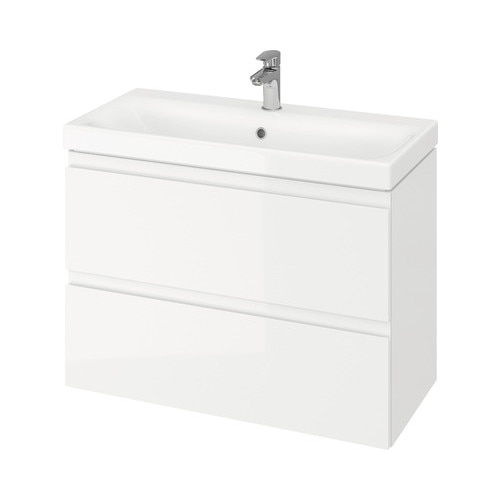 Set Moduo Baza Lavoar si Lavoar 80 cm Alb Lucios - eMAG.ro