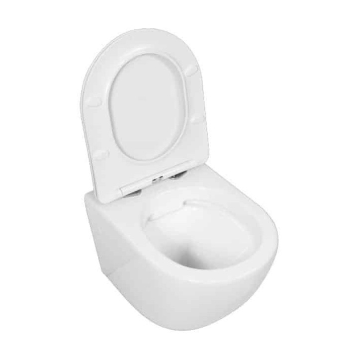 Set vas wc suspendat din portelan Matilda si capac Soft Close alb - eMAG.ro