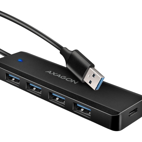Hub USB Axagon HUE-C1A, 4x USB 3.2 Gen 1, 0.2m, USB-A, Negru - eMAG.ro