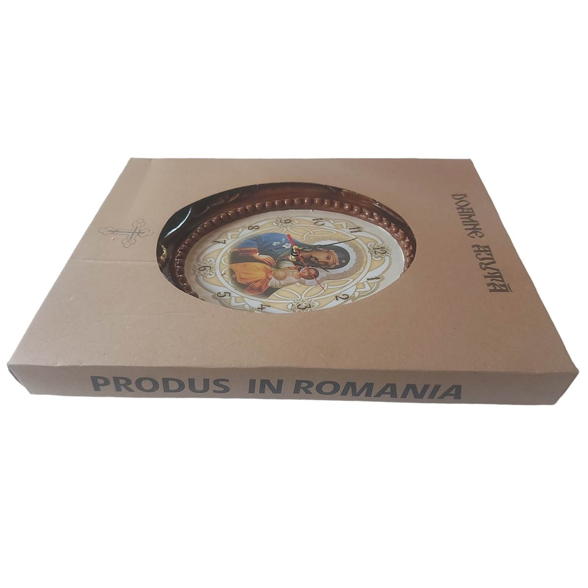 Ceas decorativ, Fecioara Maria si pruncul Isus, Maro, 40 cm, 6184EX-1 ...