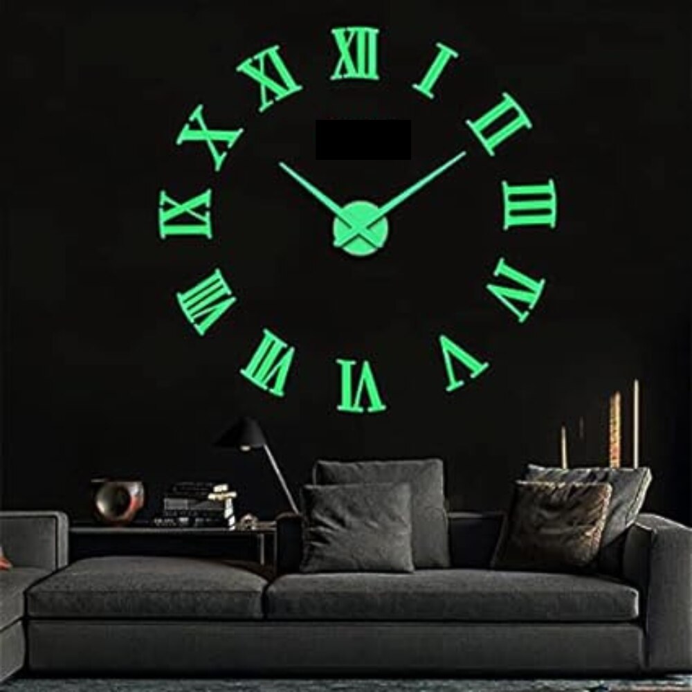 Ceas decorativ de perete, Numere romane, Efect 3D, Diametru 40 cm ...