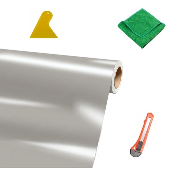 Фолио, glossy gray sticker, 30cm x 300cm, технология за премахване на ...