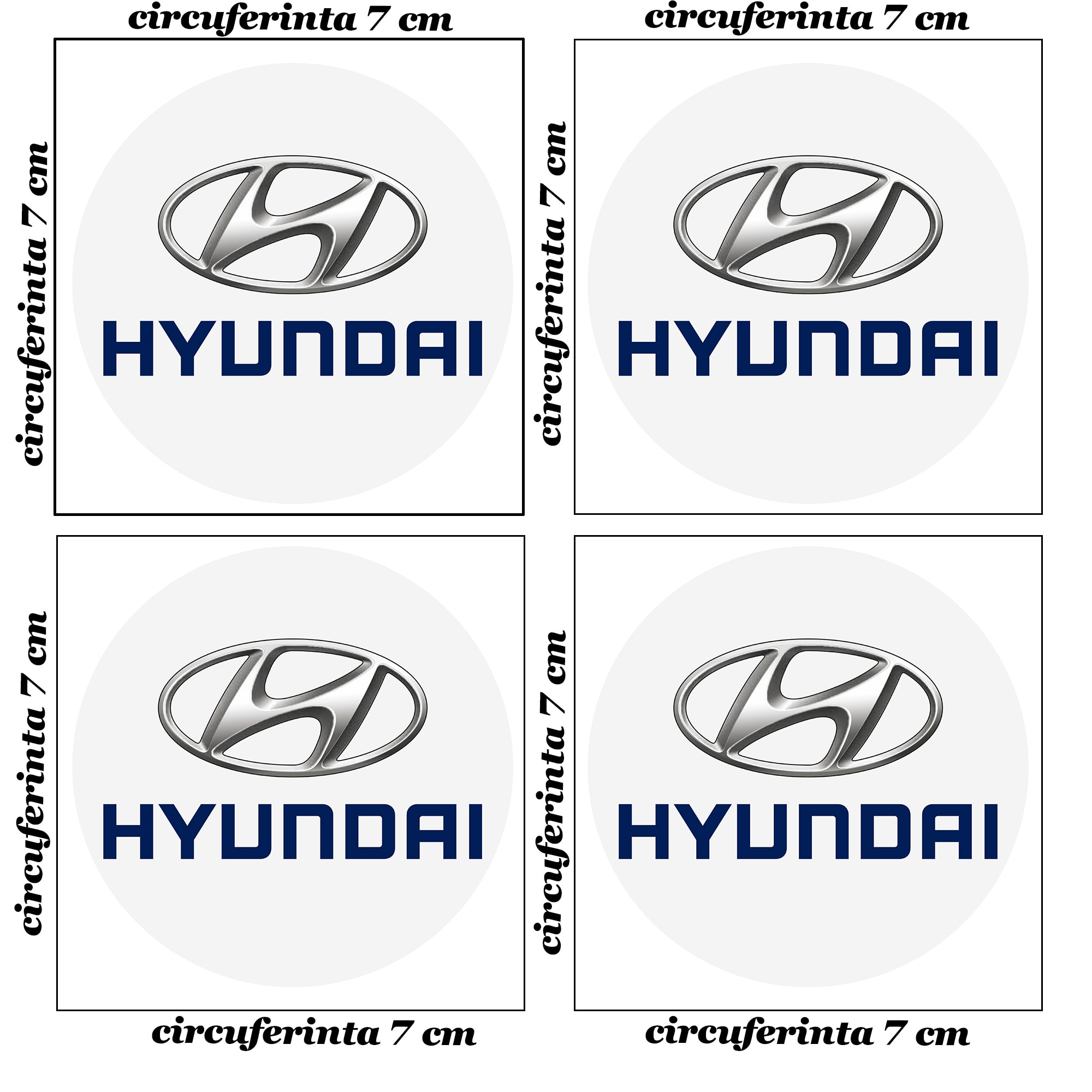 Set 4 stickere decorative pentru perete, auto si geam Hyundai ...