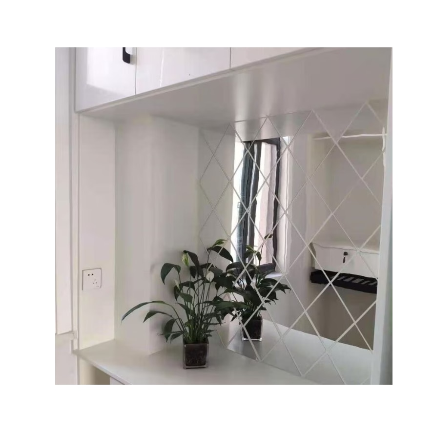 Set 58 Oglinzi Acrilice Diamant Romb Sticker Auto-adeziv Decorativ ...