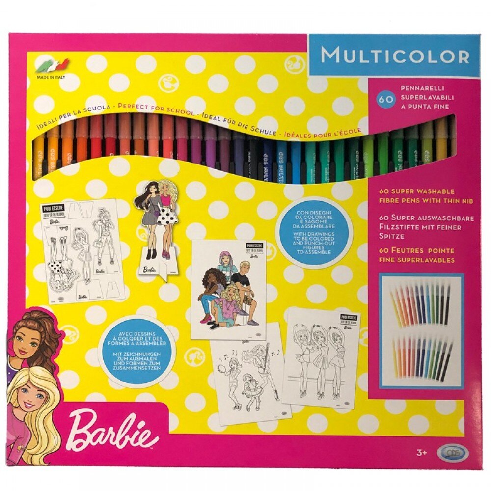 Set 60 carioci cu varf subtire, 4 foi cu desene pentru colorat, o foaie ...