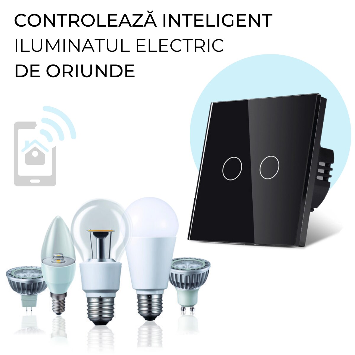 Intrerupator smart cu touch, Wi-Fi, Bluetooth, Control vocal, Smart ...