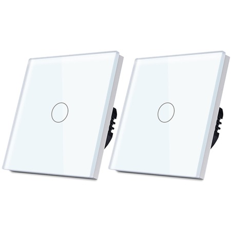 Set 2 Intrerupatoare smart cu touch, Wi-Fi, Bluetooth, Control vocal ...